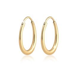 Elli Paar Creolen &raquo;Creolen Oval 925 Sterling Silber&laquo; Gold onesize Ohrringe f&uuml;r Damen aus der Creolen Kollektion verleihen jedem Outfit einen Hauch...