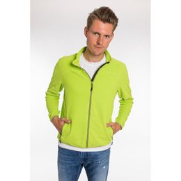 DEPROC Active Fleecejacke &raquo;KIRKVALE MEN&laquo; weiche Fleecejacke in traditioneller Optik limette L L Leichte Basic-Fleecejacke mit Stehkragen