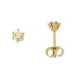Firetti Paar Ohrstecker »Schmuck Geschenk Gold 750 Ohrschmuck Solitär« mit Brillant - Krappenfassung gelbgoldfarben 5 mm Diese Brillantohrringe...