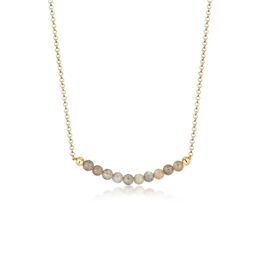 Elli Collierkettchen »Labradorit Grau 925 Sterling Silber vergoldet« Gold 45 Halskette für Damen mit Labradorit Perlen verleiht jedem Outfit einen...