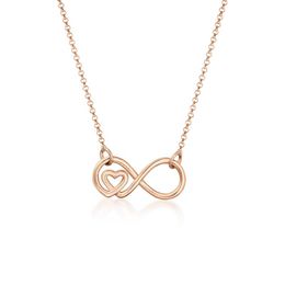 Elli Kette mit Anhänger »Infinity Unendlichkeit Herz 925 Sterling Silber« Rosegold 45 Halskette für Damen verleiht jedem Outfit einen Hauch von...