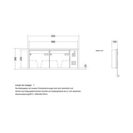 Renz LEABOX 2er Unterputzbriefkastenanlage mit Sprechfeld in V2A Edelstahl