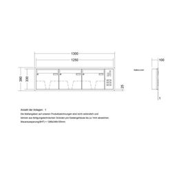 Renz LEABOX 3er Unterputzbriefkastenanlage mit Sprechfeld in V2A Edelstahl