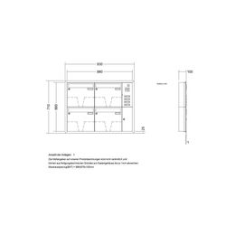 Renz LEABOX 4er Unterputzbriefkastenanlage mit Sprechfeld in V2A Edelstahl