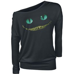Alice im Wunderland Grinsekatze - L&auml;cheln Langarmshirt schwarz in 4XL 399167