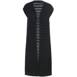 Anna Aura - Long-Strickweste, schwarz, Gr. 42 / M - Baumwolle