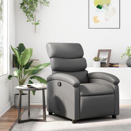 vidaXL Relaxsessel Kunstleder Grau | Mit Massage: Nein | Modell: Manuelles Neigesystem