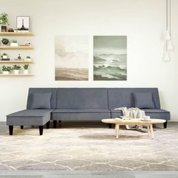 vidaXL Schlafsofa In L-Form 255X140X70 Cm Samt