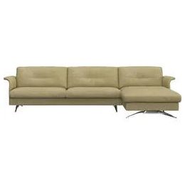 Ecksofa FLEXLUX "Glow, super bequem durch hochwertigem Sitzaufbau mit Federkern, L-Form", gelb (mustard gelb), B:305cm H:81cm T:158cm, 62% Polyester/17%Baumwolle/14%Viscose/7%Leinen, Sofas, Modernes skandinavisches Design