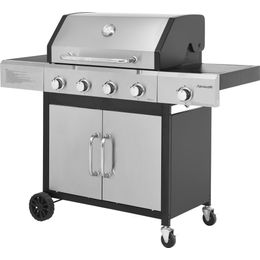 Gasgrill Hanseatic "Rockford", silber (schwarz, silber), B:133cm H:112cm T:59cm, Grills, BxTxH: 133x59x112 cm, 14,5 kW Gesamtleistung