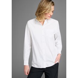 Longbluse Laura Scott, Damen, Gr. 34, weiß, Web, Obermaterial: 50% Baumwolle, 50% Viskose, unifarben, Basic, lässig geschnitten, Langarm 1-Knopf-Manschette verstellbar, Blusen, mit Brusttasche