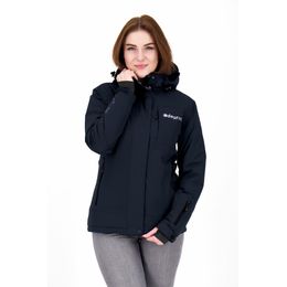 Winterjacke DEPROC Active "MONTREAL WOMEN", Damen, Gr. 54 (XXL), blau (schwarz navy), 96% Polyester; 4% Elastan, Windstopperbündchen mit Daumenlöchern,mit Schneefang,mit verstellbarem Klettverschluss, Jacken Winterjacke, auch in Großen Größen erhältlich