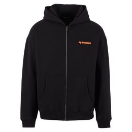 Sweatjacke 2Y STUDIOS "2Y Studios Herren Last For Life Oversize Zip-Hoodie", Herren, Gr. L, schwarz, 70% Baumwolle, 30% Polyester, unifarben, ohne Ausschnitt, Langarm, Sweatjacken