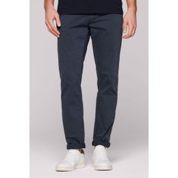 Chinohose CMPD, Herren, Gr. S, Normalgr&ouml;&szlig;en, blau, Twill, Material: 98% Baumwolle, 2% Elasthan, bestickt, slim fit lang, Hosen Chinohose