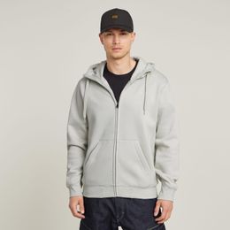 G-Star Raw Kapuzensweatjacke G-STAR "Premium Basic Hooded Zip Sweater", Herren, Gr. L, gs mercury, angeraute Sweatware, Obermaterial: 55% Baumwolle, 45% Polyester, modisch, normal, Rundhals, Langarm Rippbündchen, Sweatjacken