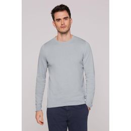 Rundhalspullover CMPD, Herren, Gr. XL, smokey mint, Feinstrick, Material: 100% Baumwolle, unifarben, regular fit normal, Rundhals, eingesetzt Rollsaum, Pullover Rundhalspullover, mit Rolls&auml;umen