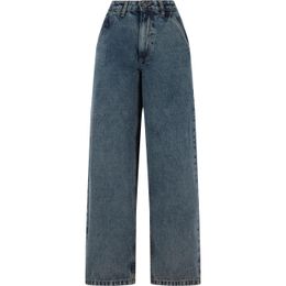 Bequeme Jeans Urban Classics "Urban Classics Ladies Tapered Baggy Jeans", Damen, Gr. 26, Normalgrößen, dirty washed, 100% Baumwolle, unifarben, casual, Jeans