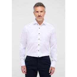 Langarmhemd Eterna "SLIM FIT", Herren, Gr. 42, Normalgr&ouml;&szlig;en, wei&szlig;, Twill, 100% Baumwolle, schmal, Manschette, Hemden, NON IRON (b&uuml;gelfrei)