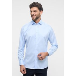 Langarmhemd Eterna "MODERN FIT", Herren, Gr. 41, Normalgrößen, blau (hellblau), Twill, 100% Baumwolle, tailliert, Manschette, Hemden, NON IRON (bügelfrei)