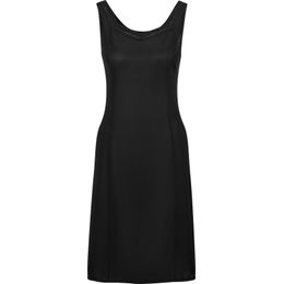 wäschepur Damen Unterkleid mit Spitze am Ausschnitt schwarz, Größe 56