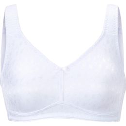 w&auml;schepur Damen Komfort-BH ohne B&uuml;gel mit Jacquard-Muster wei&szlig;, Gr&ouml;&szlig;e 100B