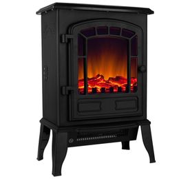 Monzana Elektrischer Kamin Schwarz 2000W mit Heizung