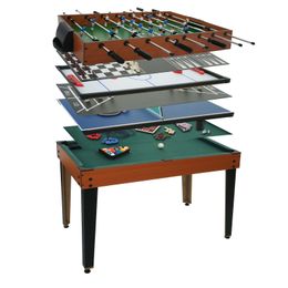 Tischkicker MCW-M33, Spieltisch Tischtennis Tischfußball Billard Hockey Backgammon 15in1 Multiplayer, MDF 80x123x101cm