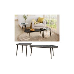 VICCO Couchtisch-Set Manitoba Schwarz 105 x 37 cm 2 Teile
