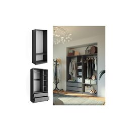 VICCO Kleiderschrank Elmo Anthrazit 80 x 200 cm Set mit 2 Teile