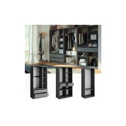 VICCO Kleiderschrank Elmo Anthrazit 100 x 200 cm Set mit 3 Teile