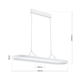 Orion LED-Hängeleuchte Carrara, weiß, höhenverstellbar, CCT