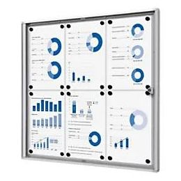 SHOWDOWN Economy Abschlie&szlig;barer Schaukasten Wandmontage 71,1 (B) x 65,5 (H) cm Silber