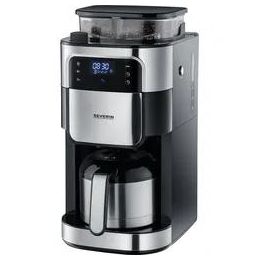 Severin Kaffeemaschine mit Mahlwerk "KA 4814", schwarz (edelstahl, gebürstet, schwarz), 1 l, 8 Tasse(n), Kaffeemaschinen, mit Mahlwerk, Schwenkfilter, LED-Touch-Display, Timerfunktion