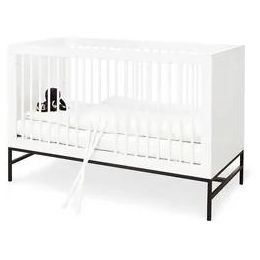 Babybett Pinolino "Steel", Baby, Gr. Liegefläche B/L: 70cm x 140cm, kein Härtegrad, grau (weiß, anthrazit), MDF, Stahl, Babybetten, Made in Europe