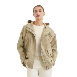 Marc O'Polo Outdoorjacke MARC O'POLO "aus Organic Cotton-Twill", Damen, Gr. 42, beige (dusty sand), Obermaterial: 100% Baumwolle, unifarben, casual, relaxed fit, Langarm normaler Saum, Jacken, Topseller