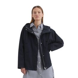 Marc O'Polo Outdoorjacke MARC O'POLO "aus Organic Cotton-Twill", Damen, Gr. 38, blau (deep night blau), Obermaterial: 100% Baumwolle, unifarben, casual, relaxed fit, Langarm normaler Saum, Jacken, Topseller