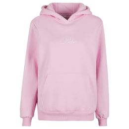 Kapuzenpullover MISS TEE "Miss Tee Babe Wording Ladies Fluffy Hoody", Damen, Gr. M, pink (softpink), 70% Baumwolle, 30% Polyester, unifarben, casual, loose fit, ohne Ausschnitt, Langarm, Pullover