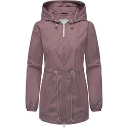 Outdoorjacke Ragwear "Monadissimo B", Damen, Gr. L (40), lila (mauve), Obermaterial: 65% Polyester, 35% Baumwolle, Innenfutter: 100% Polyester, Basic, figurumspielend Po-bedeckend, hoch geschlossener Ausschnitt, Langarm Ärmel ohne Ärmelschlitz elastischer Bund, Jacken, Leichte Kapuzenjacke mit Taillenzugband