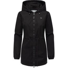 Outdoorjacke Ragwear "Monadissimo B", Damen, Gr. 5XL (50), schwarz, Obermaterial: 65% Polyester, 35% Baumwolle, Innenfutter: 100% Polyester, Basic, figurumspielend Po-bedeckend, hoch geschlossener Ausschnitt, Langarm Ärmel ohne Ärmelschlitz elastischer Bund, Jacken, Leichte Kapuzenjacke mit Taillenzugband