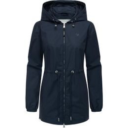 Outdoorjacke Ragwear "Monadissimo B", Damen, Gr. L (40), blau (navy), Obermaterial: 65% Polyester, 35% Baumwolle, Innenfutter: 100% Polyester, Basic, figurumspielend Po-bedeckend, hoch geschlossener Ausschnitt, Langarm Ärmel ohne Ärmelschlitz elastischer Bund, Jacken, Leichte Kapuzenjacke mit Taillenzugband