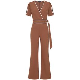 HotSquash Jumpsuit Damen Gr&ouml;&szlig;e M/L hellbraun / wei&szlig;