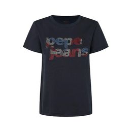 Pepe Jeans T-Shirt 'FERNANDINE' Damen Gr&ouml;&szlig;e L azur / dunkelblau / rot / wei&szlig;