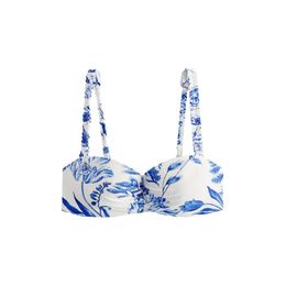 next Bikinitop Damen Gr&ouml;&szlig;e 80 blau / offwhite
