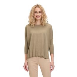 Strickpullover Betty Barclay "Betty Barclay Strickpullover mit 3/4 Arm", Damen, Gr. 36, braun (soft olive), Strick, Obermaterial: 53% Baumwolle, 42% Viskose, 5% Seide., casual, oversize lang, Rundhals, Langarm, Pullover, Material