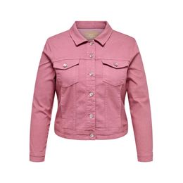 Jeansjacke Only CARMAKOMA "CARWESPA COLOUR DENIM JACKET DNM", Damen, Gr. 46, rosa (heather rose), Web, Obermaterial: 79% Baumwolle, 20% Polyester, 1% Elasthan, unifarben, modisch, Langarm, Jacken