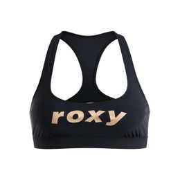 Bandeau-Bikini-Top Roxy "Roxy Active", Damen, Gr. M, Cup B, grau (anthrazit), 75% Nylon, 25% Elasthan, Bikini-Oberteile