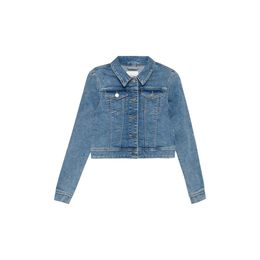 Jeansjacke s.Oliver JUNIOR, Mädchen, Gr. 146/152, blau, Denim/Jeans, Obermaterial: 79% Baumwolle, 20% Polyester, 1% Elasthan, unifarben, casual, regular fit kurz, Langarm, Jacken, mit Taschen