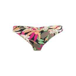 Bikini-Hose Roxy "Printed Beach Classics", Damen, Gr. L, US-Größen, anthrazit palm song s, 87% Nylon, 13% Elasthan, Badehosen