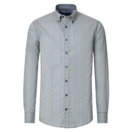 Casamoda Herren Langarmhemd "Casamoda Freizeithemd Print", blau, Gr. XL, bedruckt, 100% Baumwolle, Hemden