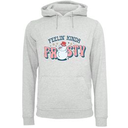 F4NT4STIC Damen Kapuzenpullover "Feelin Kinda Frosty Snowman", grau, Gr. S, Obermaterial: 65% Baumwolle, 35% Polyester, Pullover, Premium Qualit&auml;t